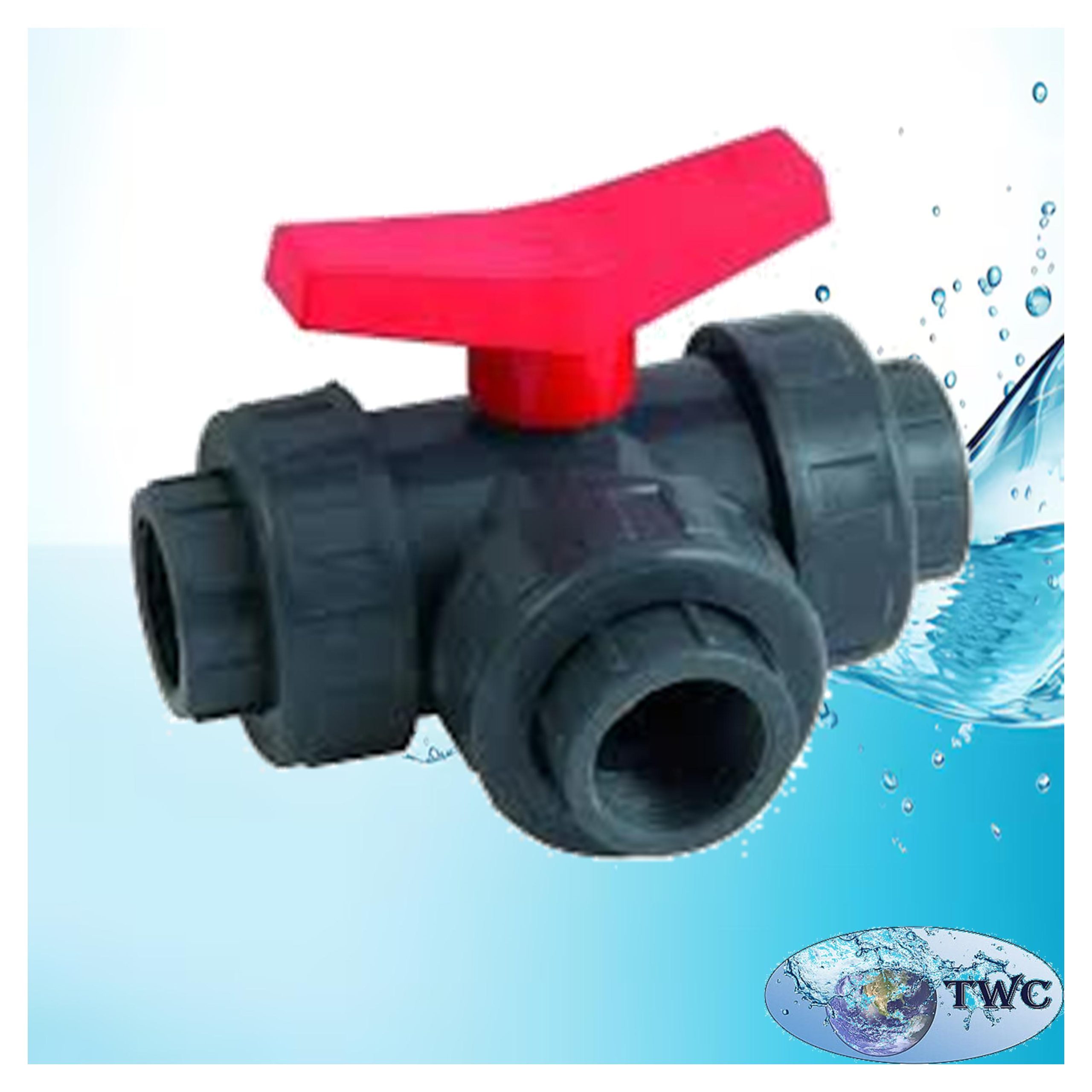 3 Way ball valve threaded sockets 3/4" - The Water Company